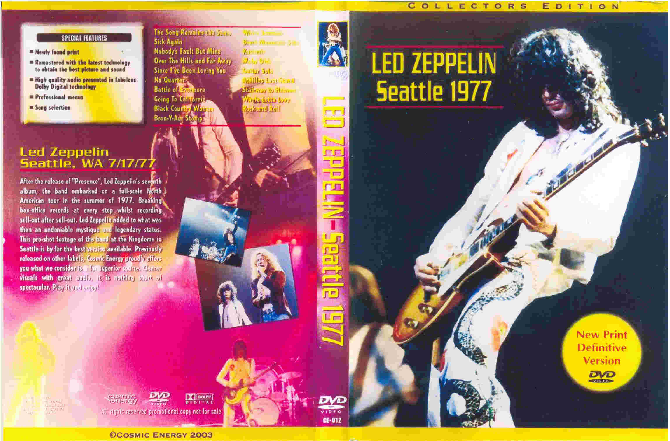 Led Zeppelin Seattle 1977 : Front | DVD Covers | Cover Century | Over 1 ...
